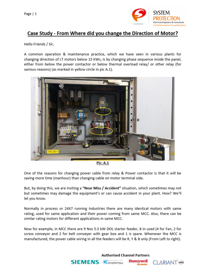 Case Study - From Where Did You Change The Direction of Motor | PDF ...