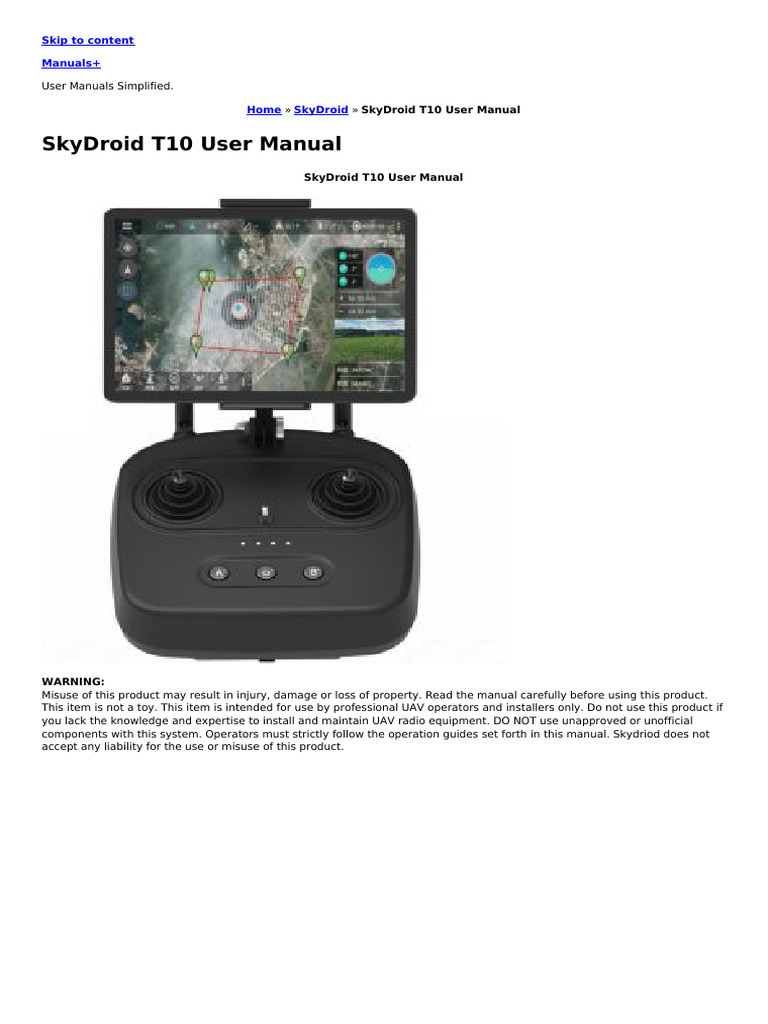 SkyDroid T10 User Manual Guide | PDF