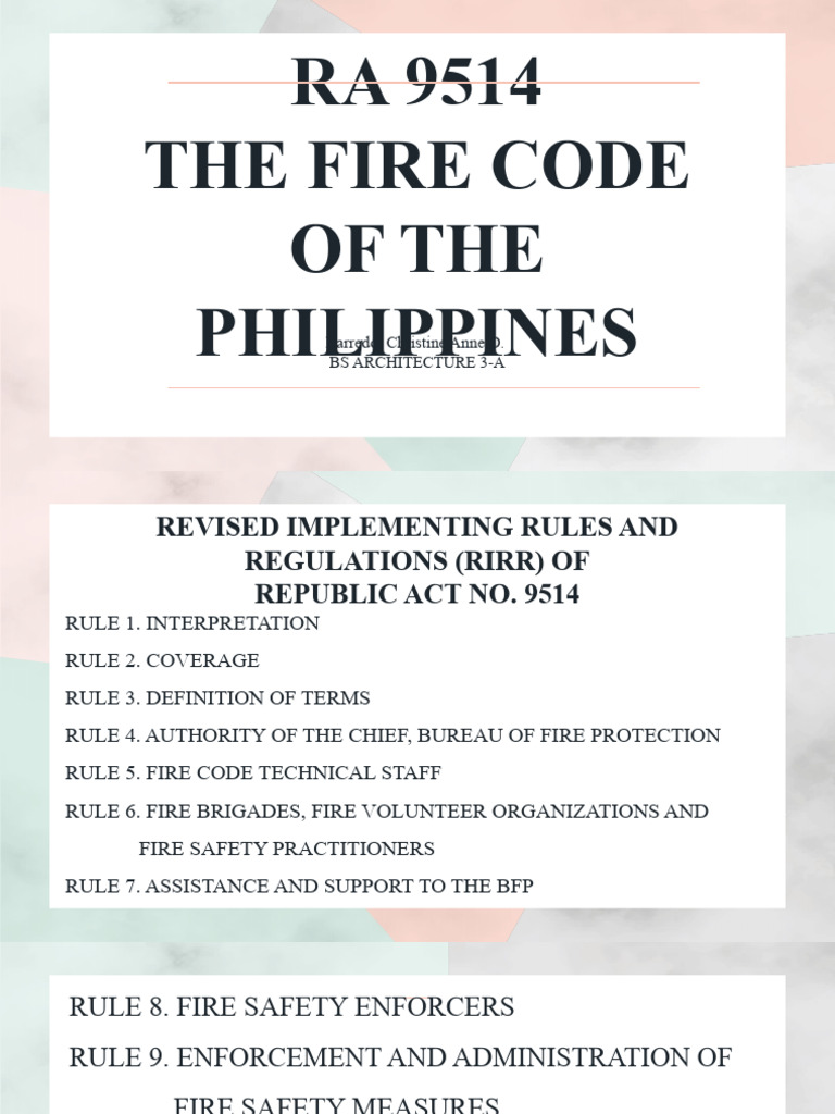 RA-9514-Final-Report | PDF | Fire Safety | Safety