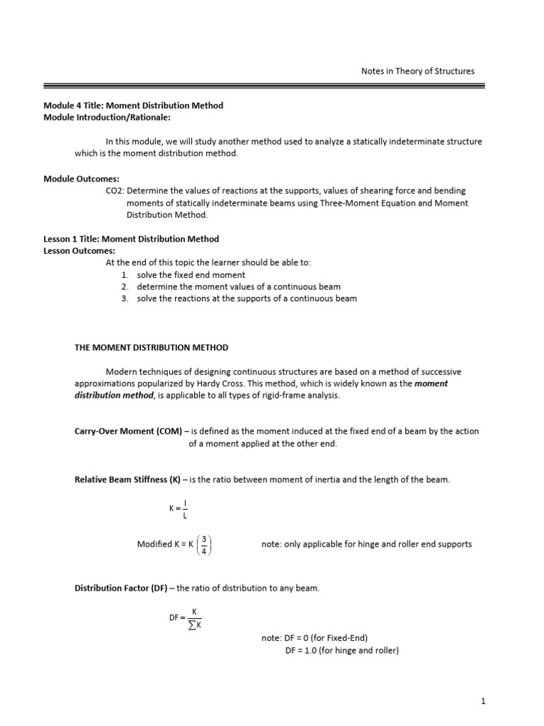 module-4-moment-distribution-method | PDF