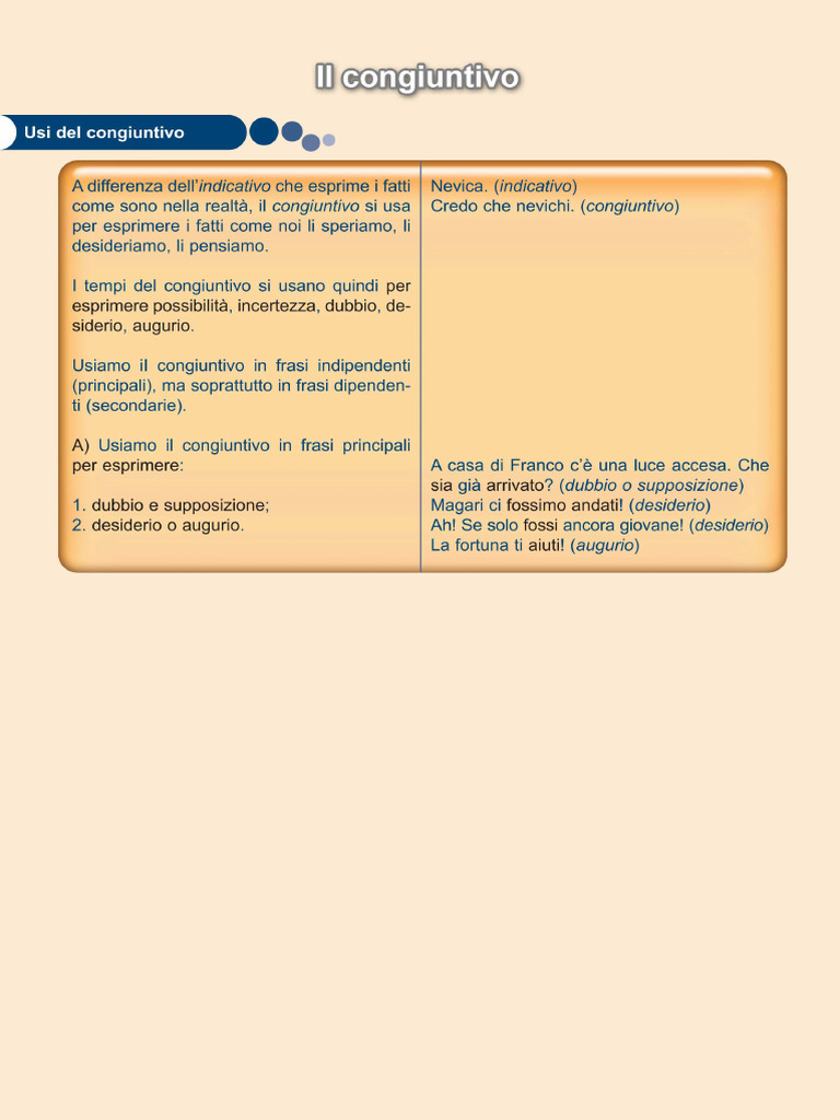 Uso Del Congiuntivo | PDF