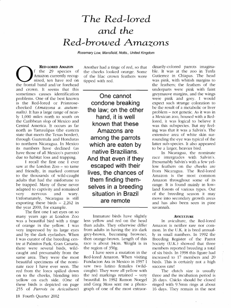 The_Red_lored_and_the_Red_browed_Amazons | PDF