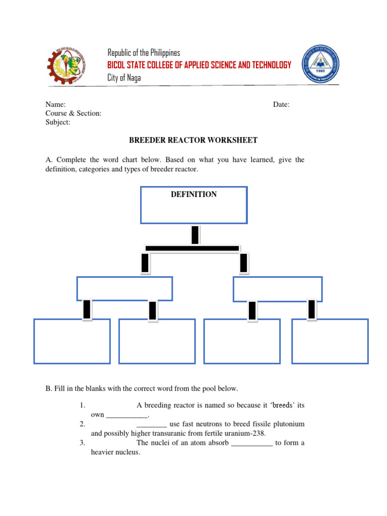 Worksheet No.6 Breeder Reactor | PDF | Computers | Technology & Engineering