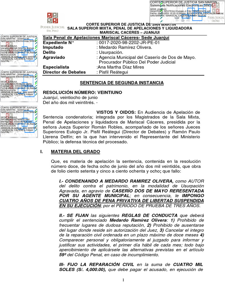 Resolucion_VEINTIDOS_2023-06-28 16_20_25.186 | PDF | Posesión (Ley ...