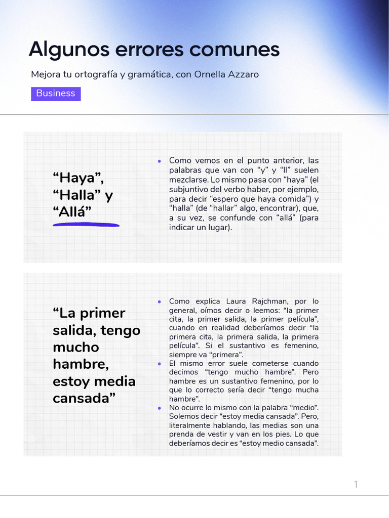 Algunos Errores Comunes | PDF