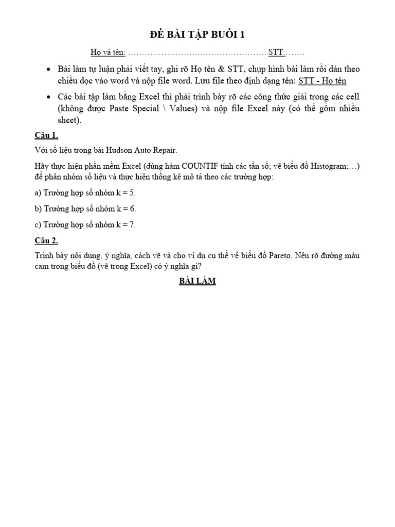 Đề Bài Tập Tkud Buổi 1 | PDF