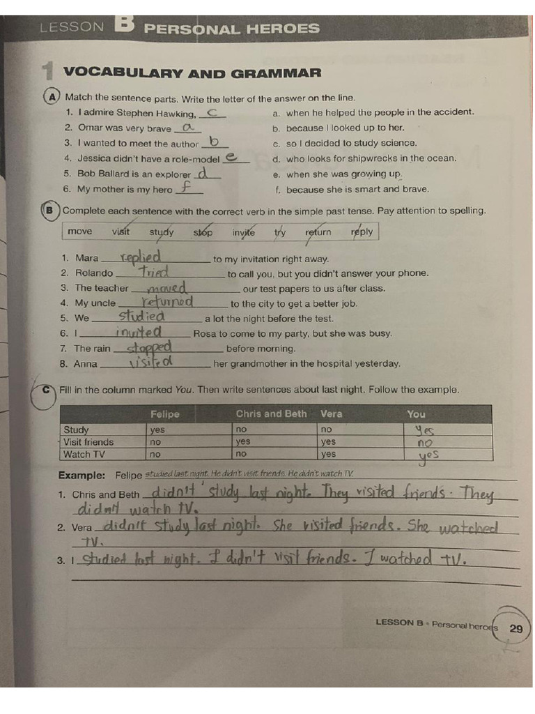 Workbook U5 Lesson B | PDF