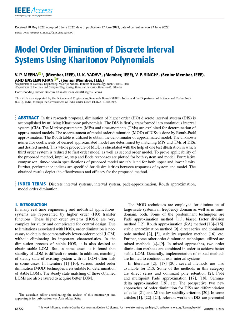 Model Order Diminution Of Discrete Interval Systems Using Kharitonov Polynomials1 Pdf