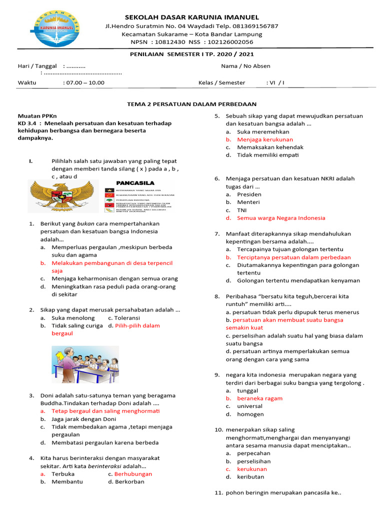 Soal Pas Tema 2 | PDF