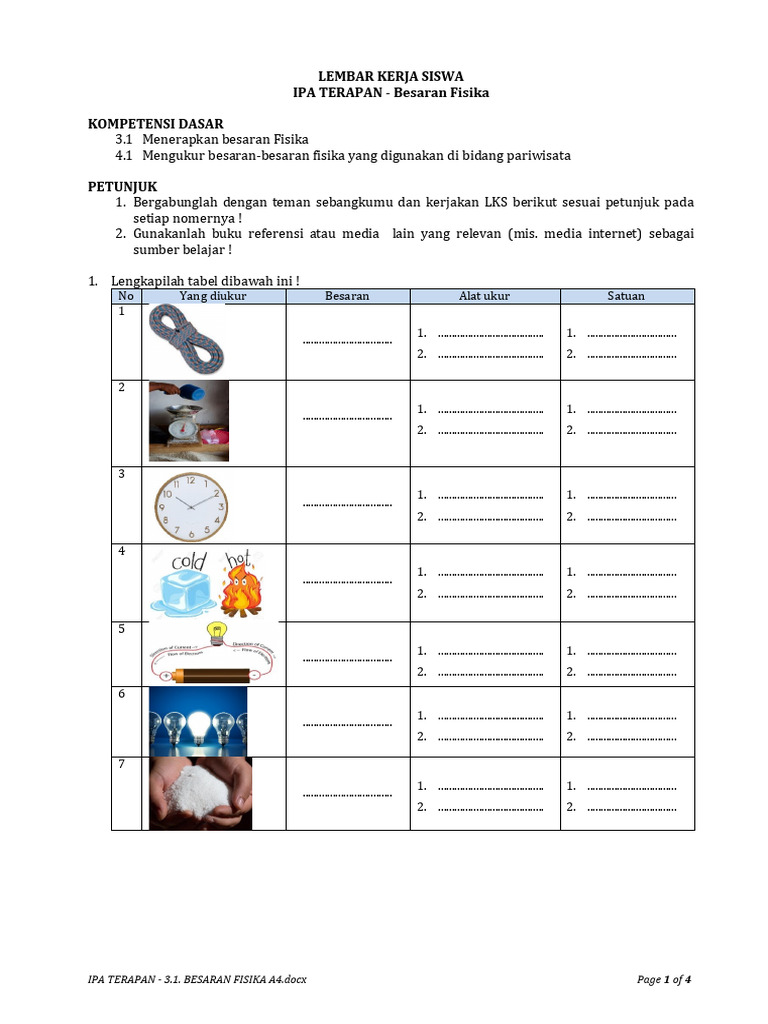 Ipa Terapan - 3.1. Besaran Fisika A4 | PDF