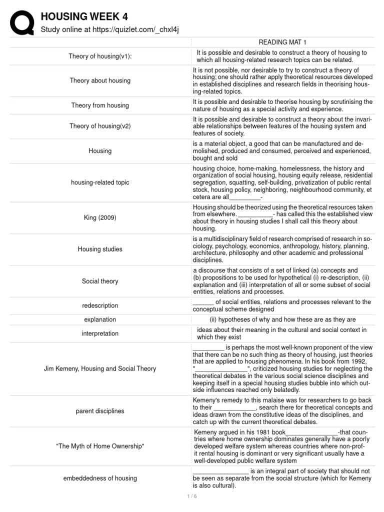 Week 4 Housing | PDF