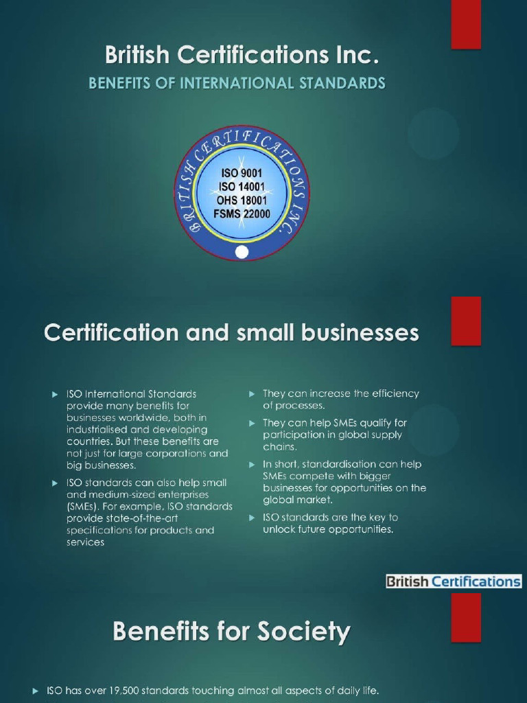 Benefits of Iso Certification | PDF