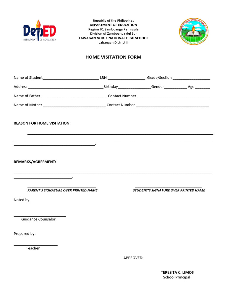 Home Visit Template | PDF