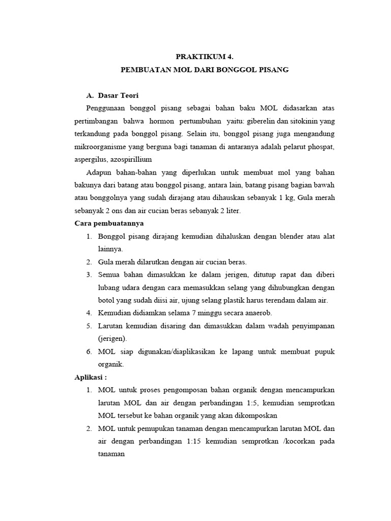 MOL Bonggol Pisang | PDF