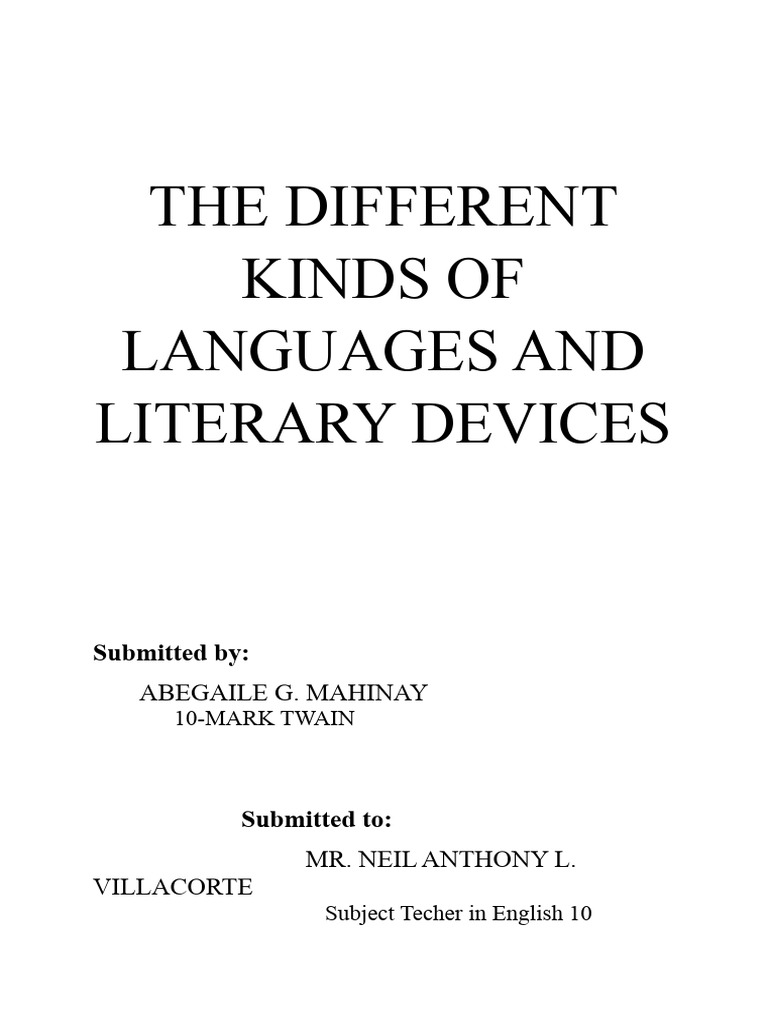 The Different Kinds of Languages and Literary Devices | PDF | Jargon ...