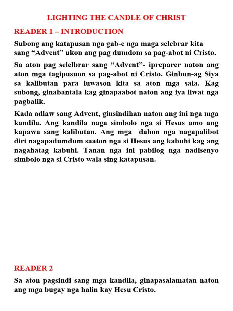Lighting The Candle of Christ | PDF