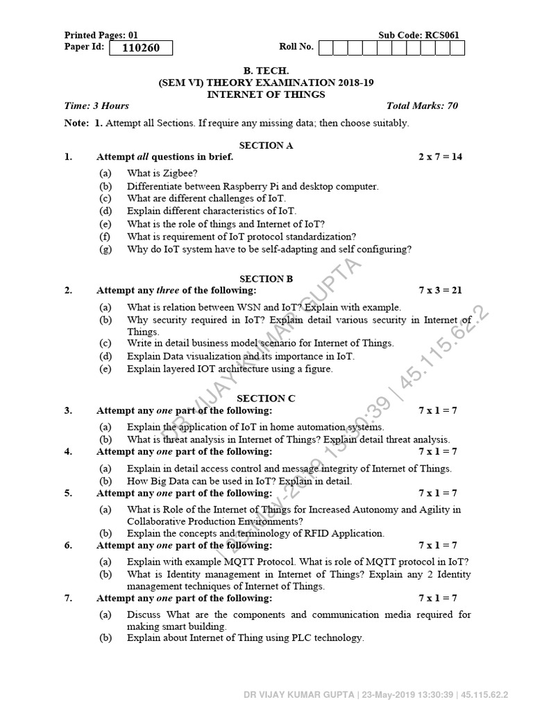 Internet of Things RCS 061 | PDF | Internet Of Things | Internet Internet of Things RCS 061 | PDF | Internet Of Things | Internet