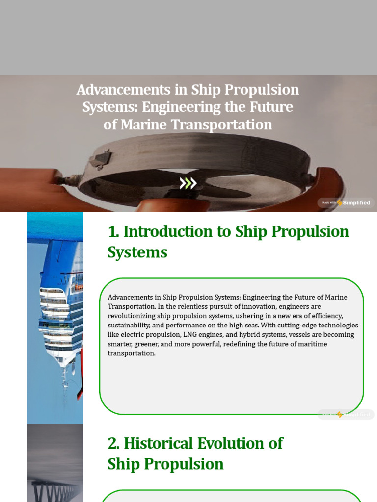 Advancements in Ship Propulsion Systems Engineering The Future of Marine Transportation | PDF ...