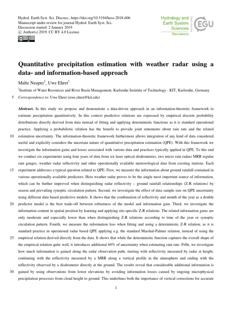 Quantitative - Precipitation - Estimation - With Weather | PDF ...