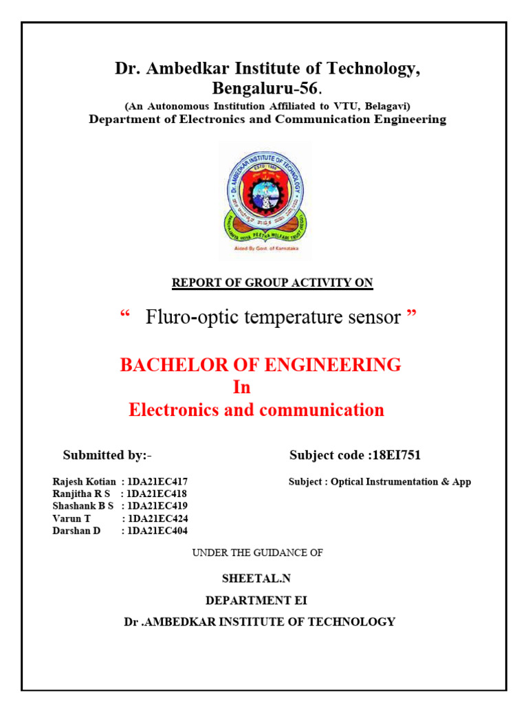 Main Project Synopsis | PDF | Sensor | Reliability Engineering