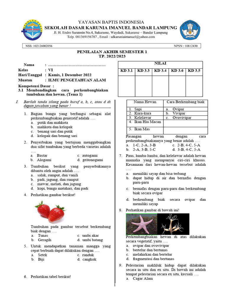 Pas Ipa SMT 1 Tp. 2022-2023 | PDF