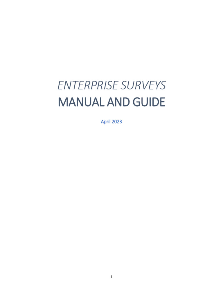 Enterprise Surveys Manual Guide 2023 | PDF | Sampling (Statistics ...