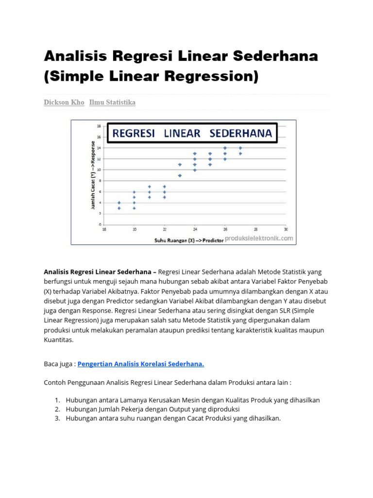 Contoh Regresi Linier TGL | PDF