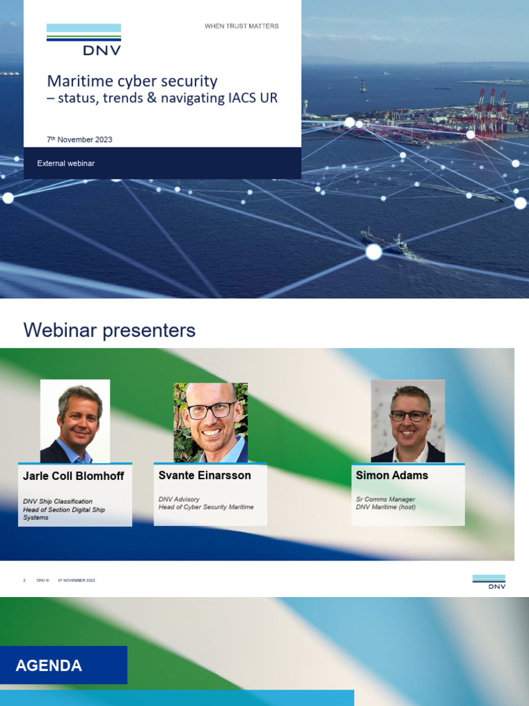 DNV Webinar Cyber Security and IACS UR 2023-11-07 | PDF