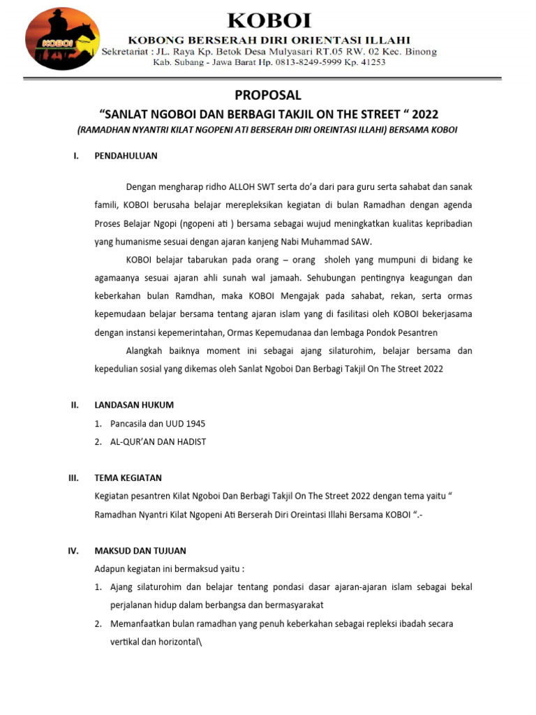 Proposal Sanlat Ngoboi 2022 | PDF