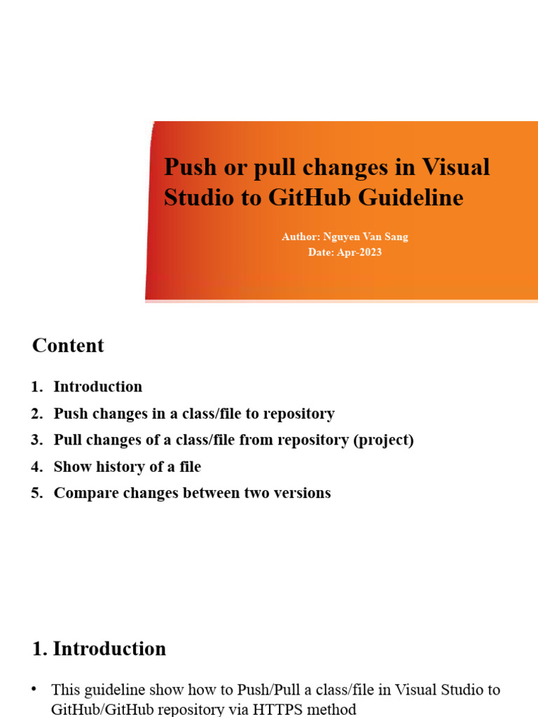 2.push Pulll Codes in Visual Studio GuideLine | PDF | Home & Garden ...