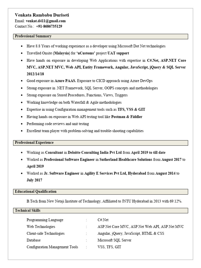 Naukri VenkatRambabuDuriseti (8y 0m) | PDF | J Query | Entity Framework