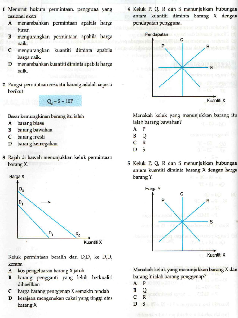 Tutorial Permintaan, penawaran dan keseimbangan pasaran | PDF