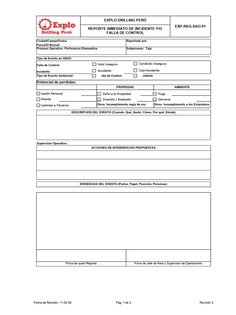 Reporte de Falla | PDF