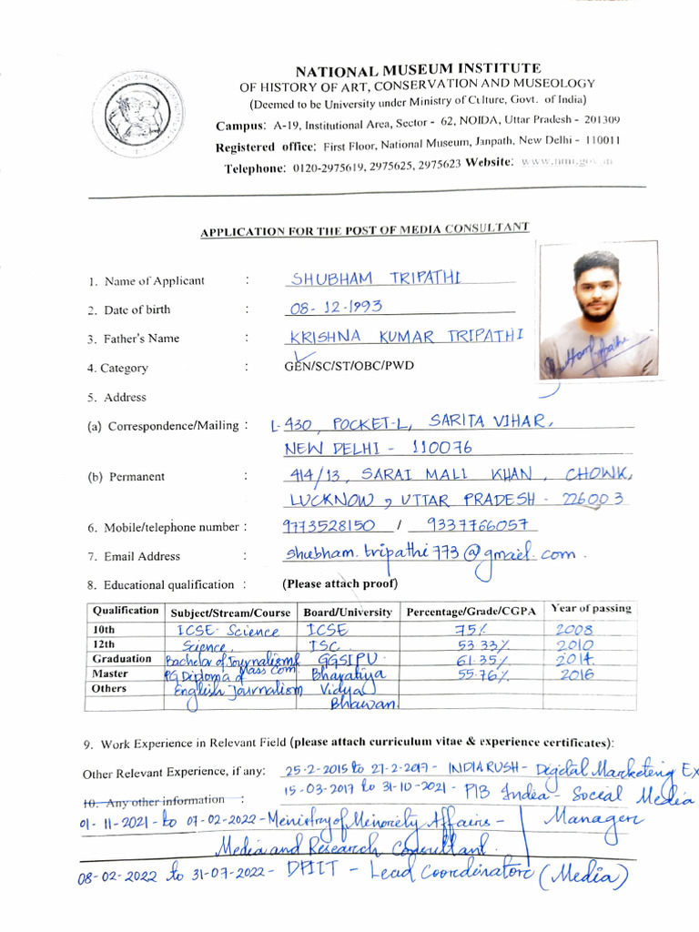 Application for Media Consultant Position | PDF