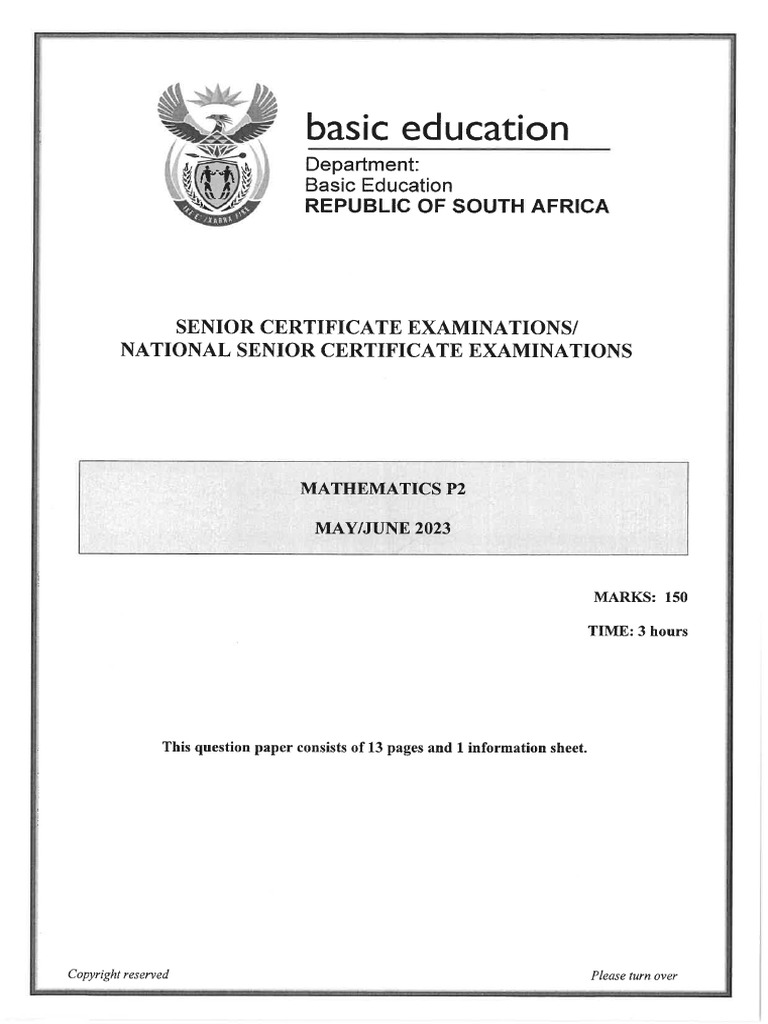 Mathematics P2 Nov 2023 Eng | PDF