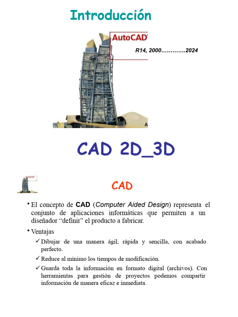 Introducción: CAD 2D - 3D | PDF | Archivo de computadora | Cad automático
