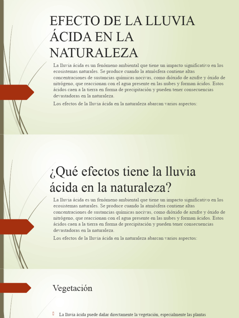Efecto de La Lluvia Ácida en La Naturaleza | PDF | Contaminación | Agua