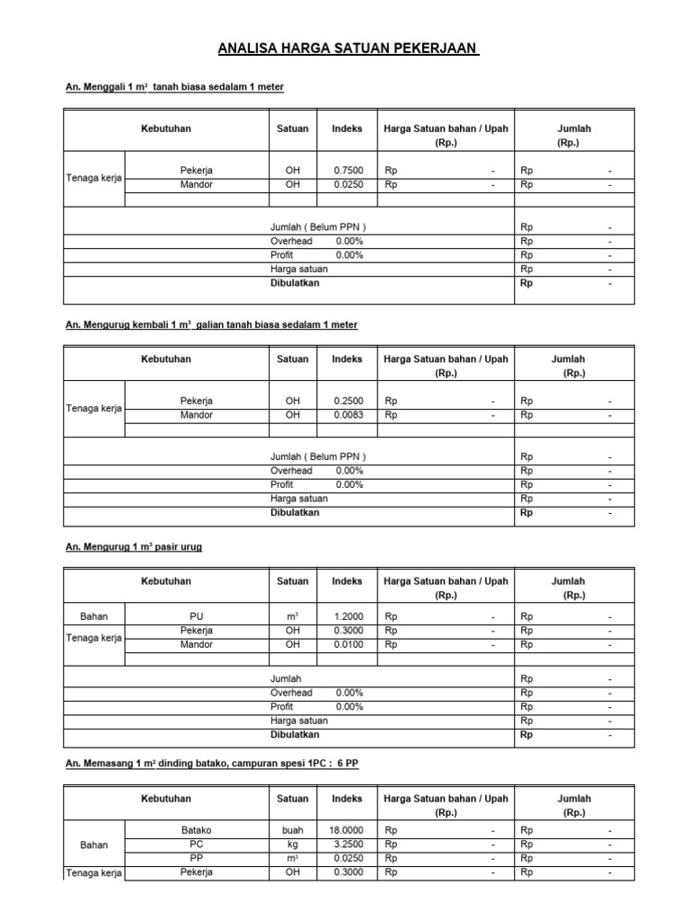 BOQ IPAH 50 Lokasi | PDF