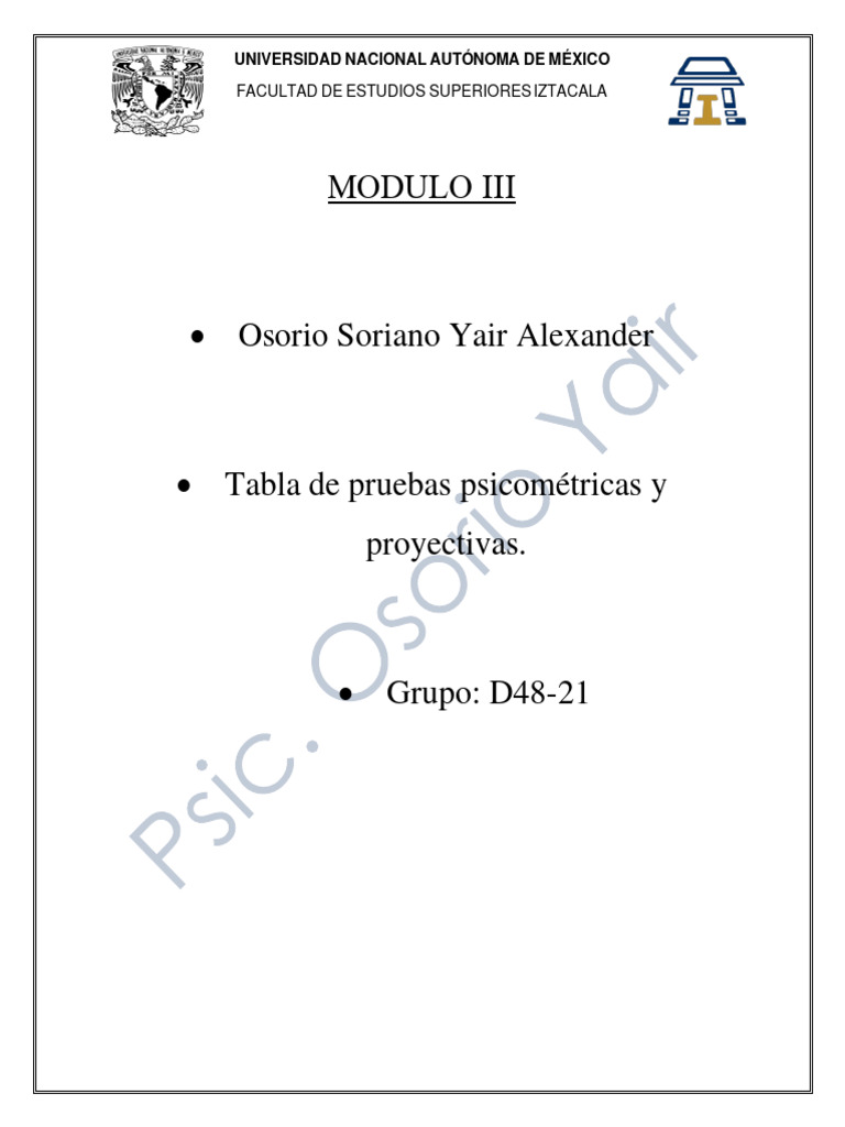 MODULO III tablas pruebas | PDF