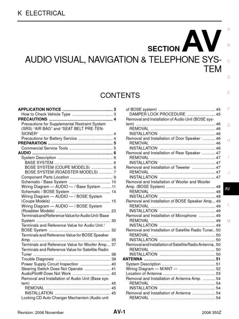 Audio Visual, Navigation & Telephone Sys-TEM: Section | PDF