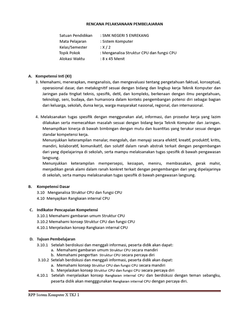 KD10-Menganalisa Struktur CPU Dan Fungsi CPU | PDF
