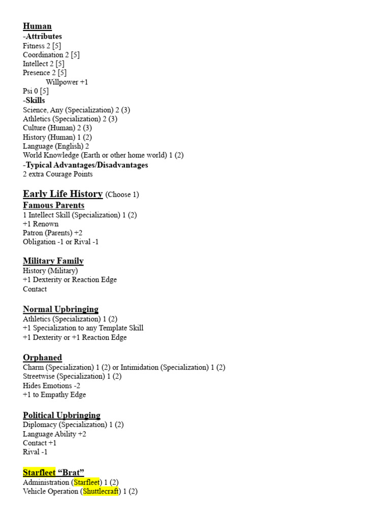 Tim Honorverse Lug Character Choices | PDF