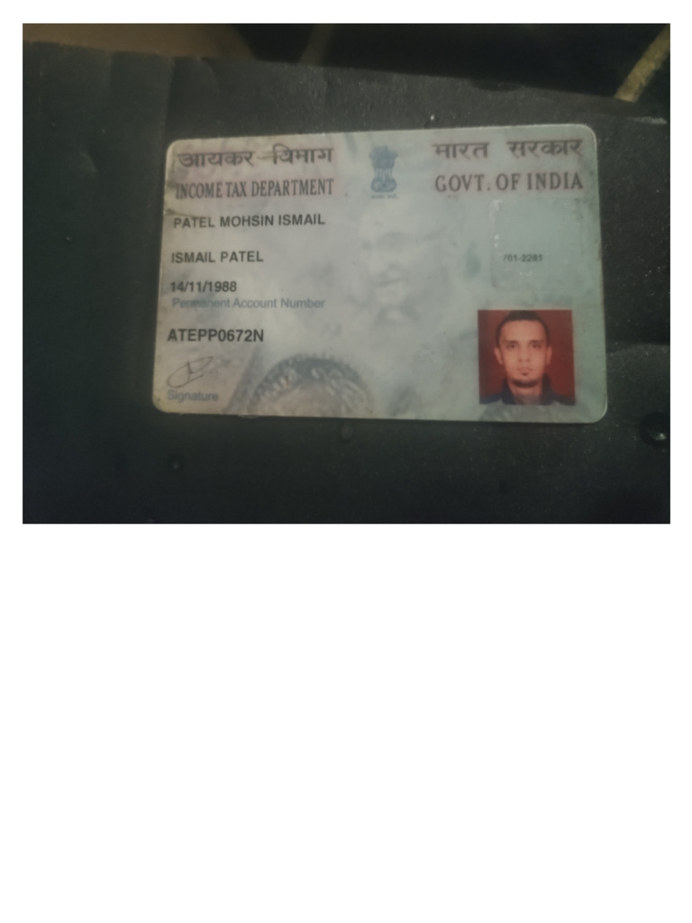 Pan Card (Front Only) | PDF