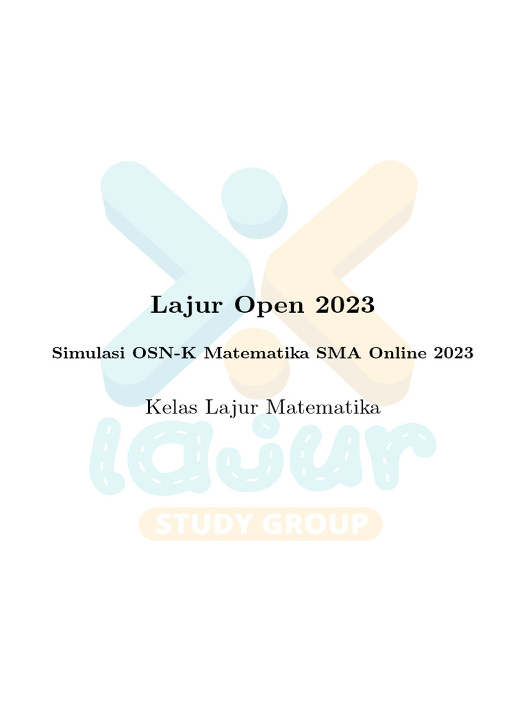 Soal Dan Solusi Simulasi OSK SMA 2023 - Lajur Open 2023 | PDF