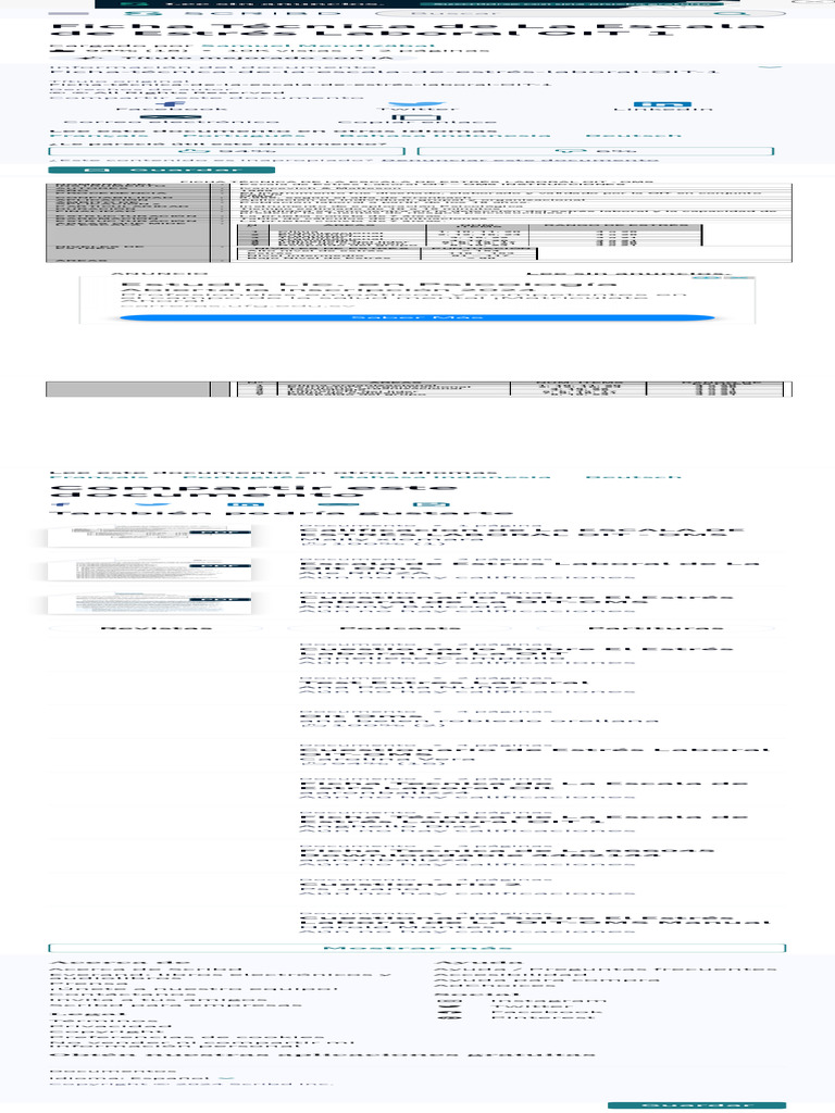 Ficha Técnica de La Escala de Estrés Laboral OIT 1 PDF Psicología Aplicada Sicología | PDF