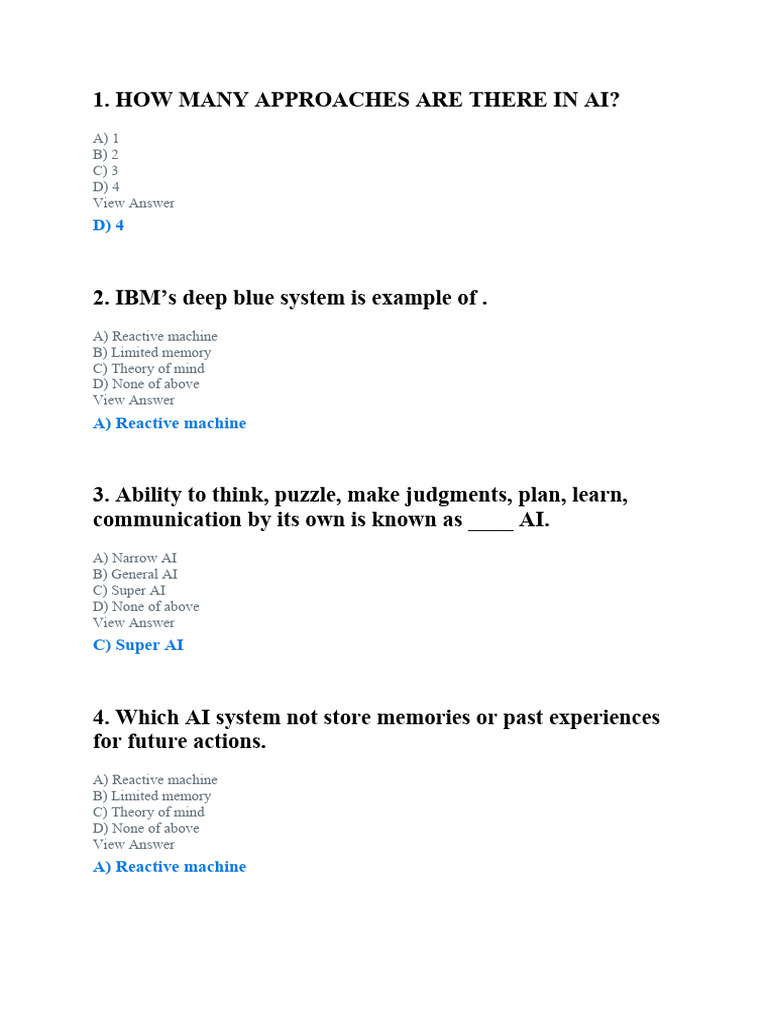 CH 1 MCQ ETI | PDF | Artificial Intelligence | Intelligence (AI) & Semantics