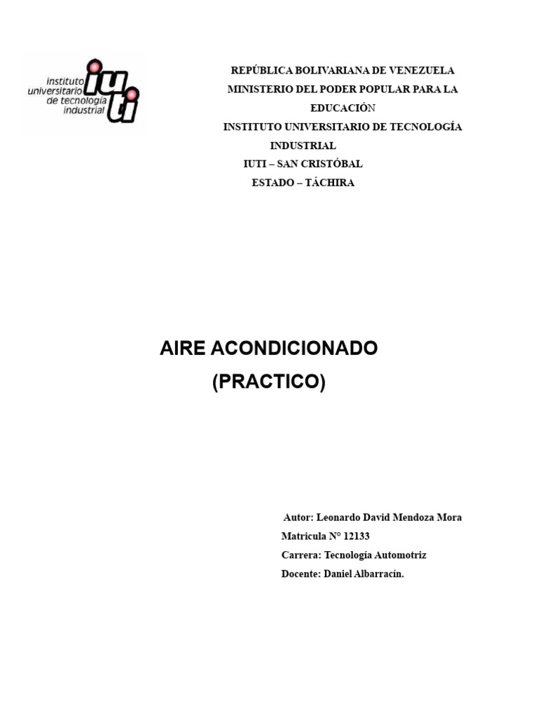 Aire Acondicionado 2do Practico 2c | PDF