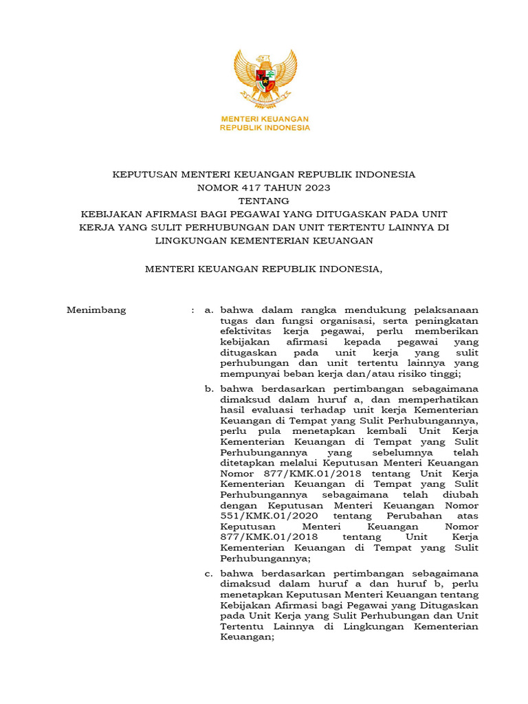 KMK 417 Tahun 2023 PDF | PDF