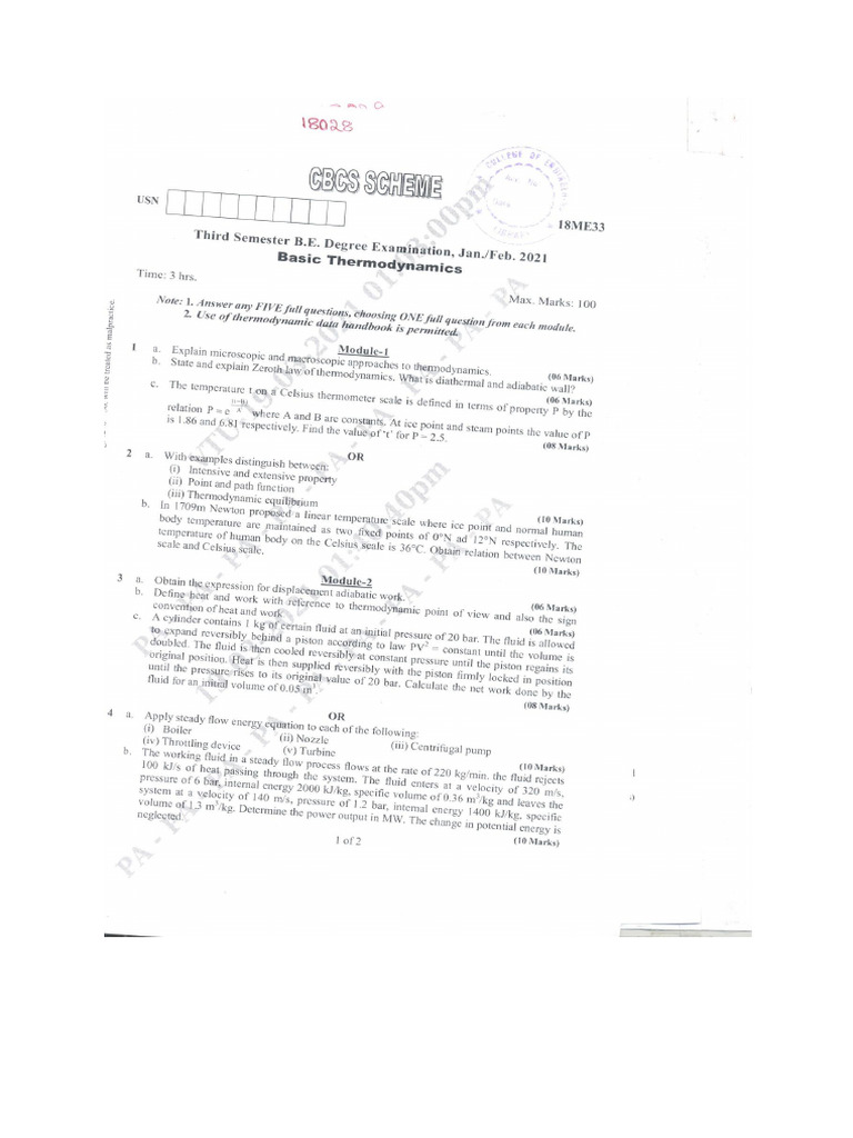 4 Basic Thermodynamics-1 | PDF