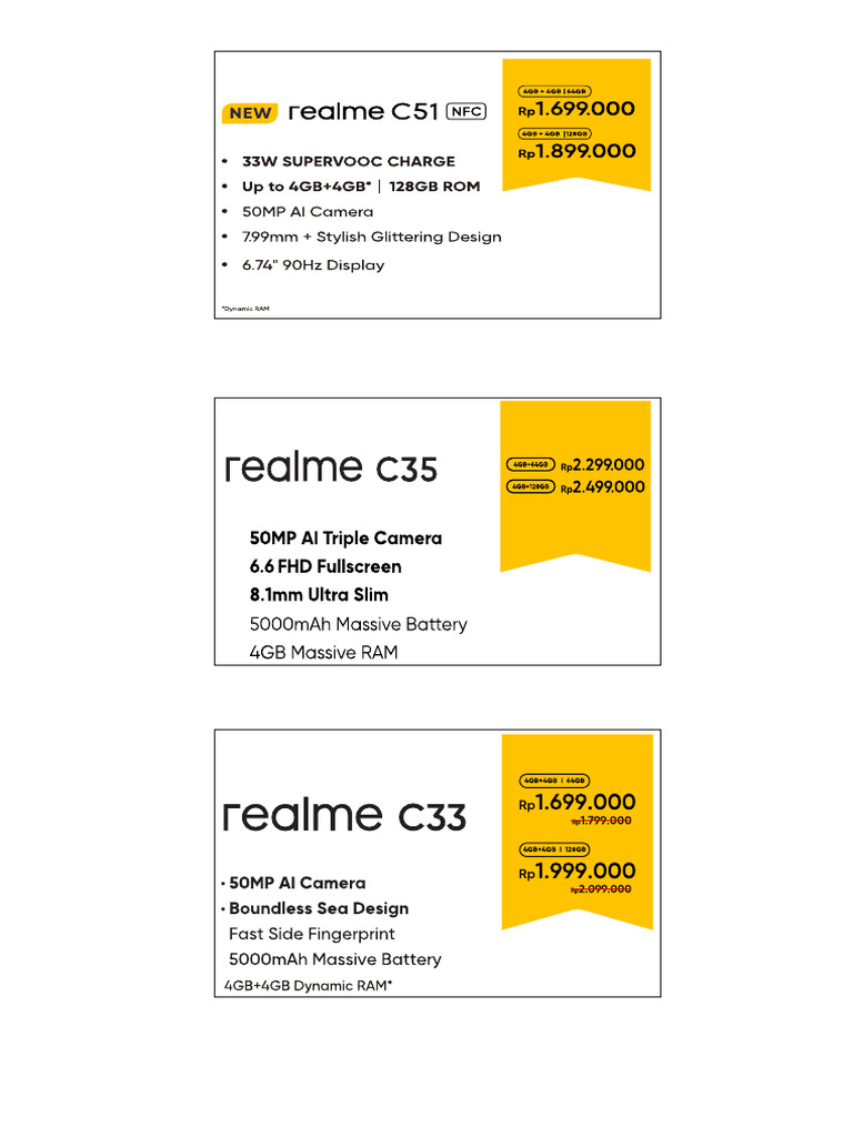Spec Card c51, c35, c33 | PDF